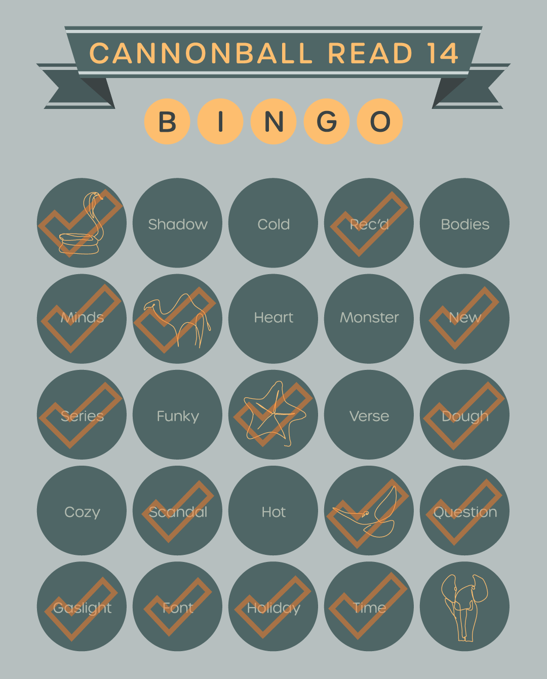 CBR14 Bingo – Week 16 Check-in – Cannonball Read 18