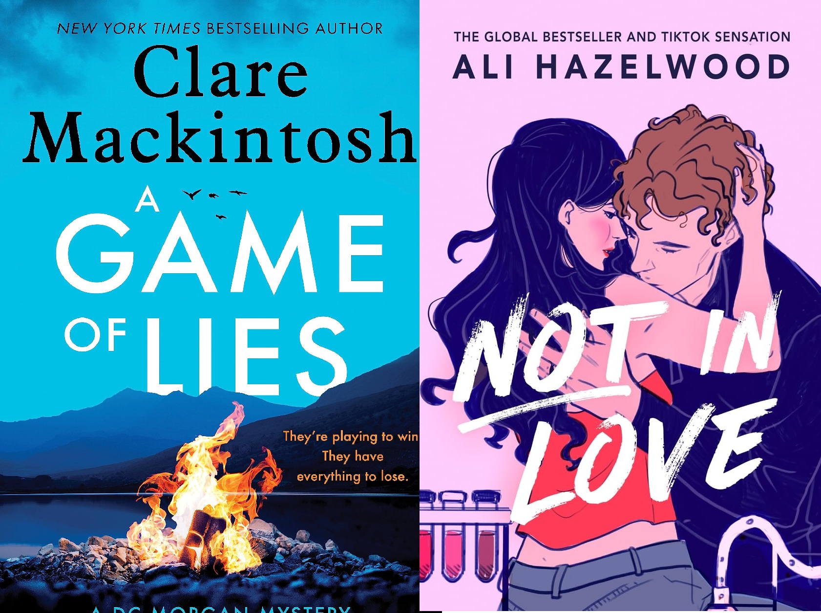 Not in Love by Ali Hazelwood; A Game of Lies by Clare Mackintosh ...